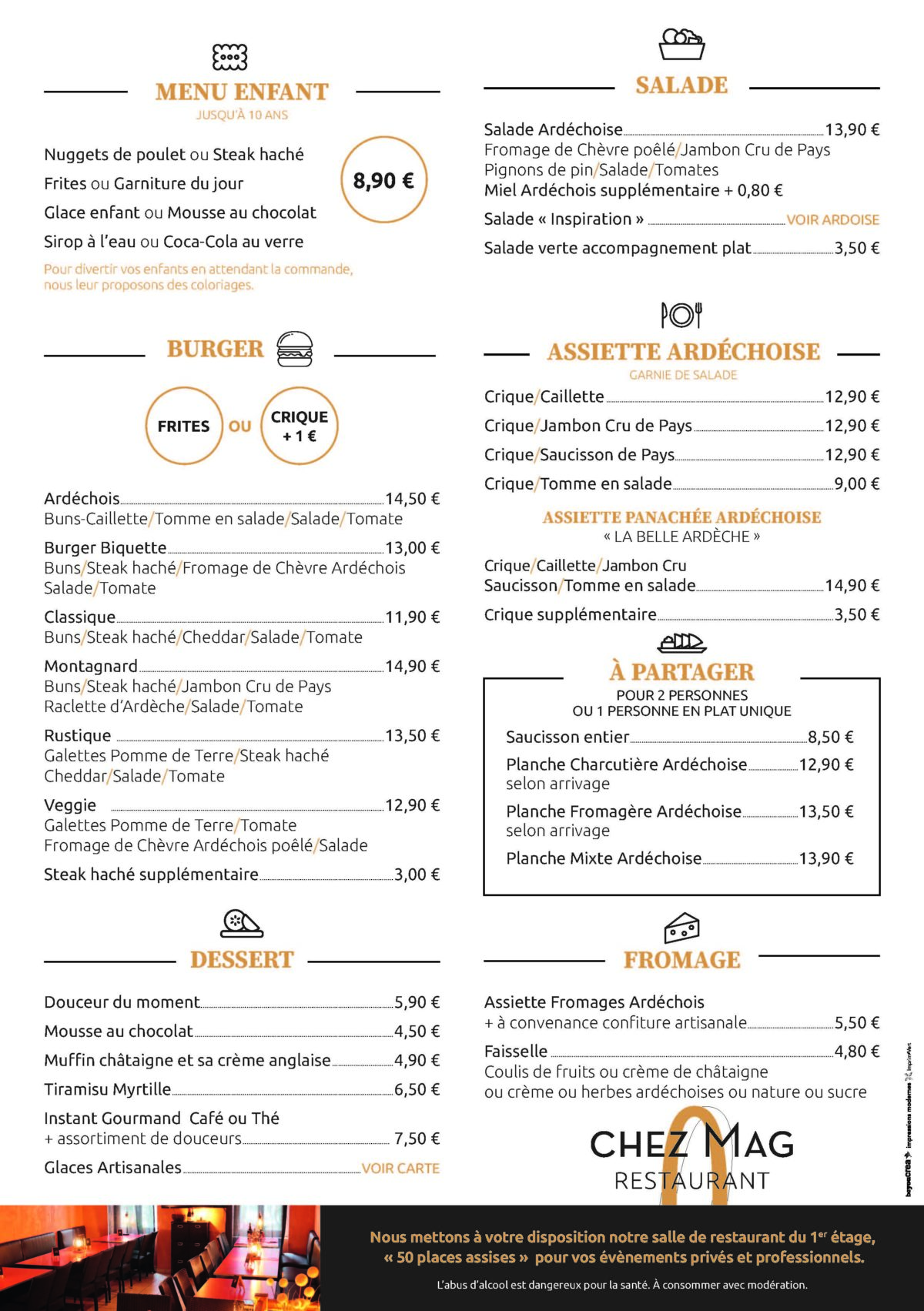 Restaurant Chez Mag, Lamastre, carte des mets et propositions de ...